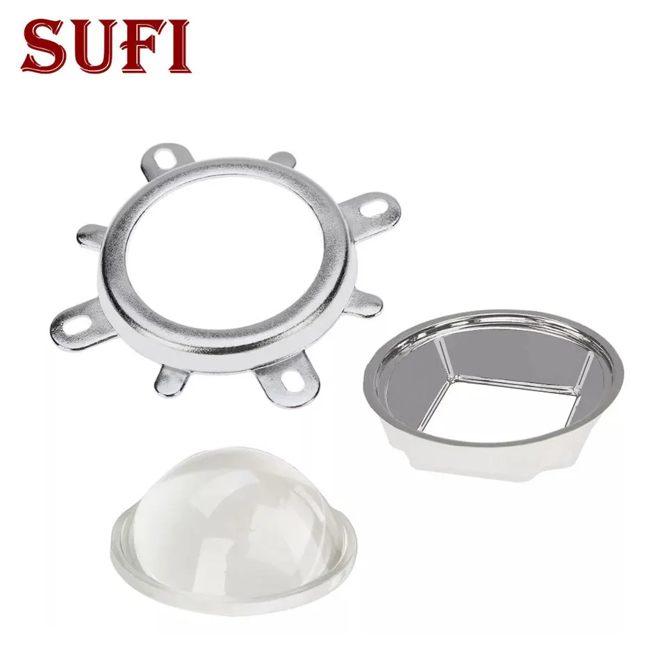 44mm Optical Glass LED Lens 60/90/120 Degree 50mm Reflector Cup ...