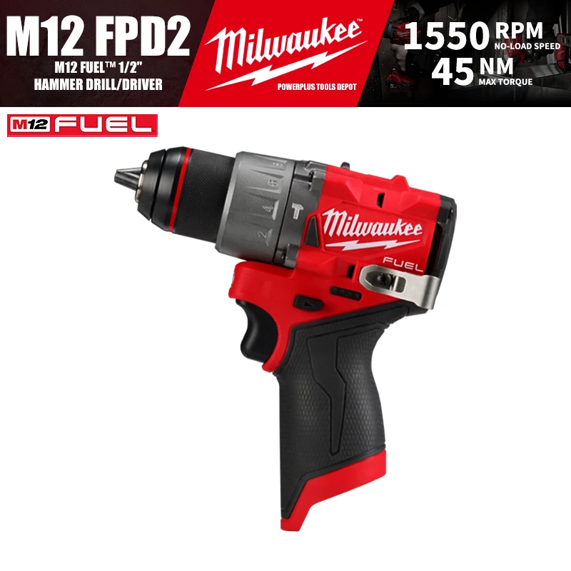 Milwaukee-M12-FPD2-3404-M12-FUEL-1-2-Brushless-Cordless-Hammer-Drill ...