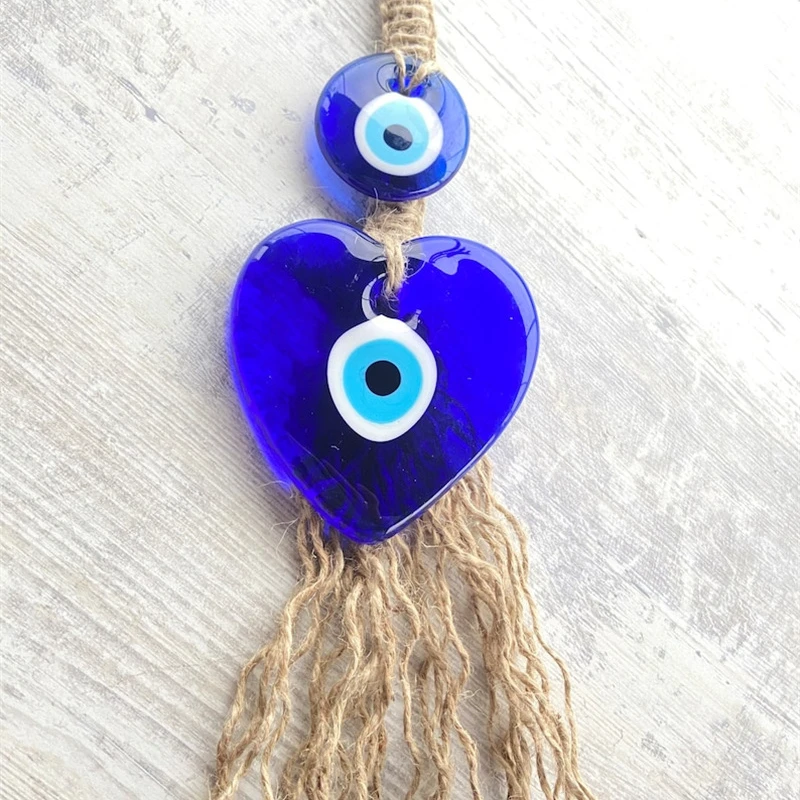 Handmade-Turkish-Heart-Shaped-Blue-Eye-Evil-Eye-Blue-Glass-Eye-Pendant ...
