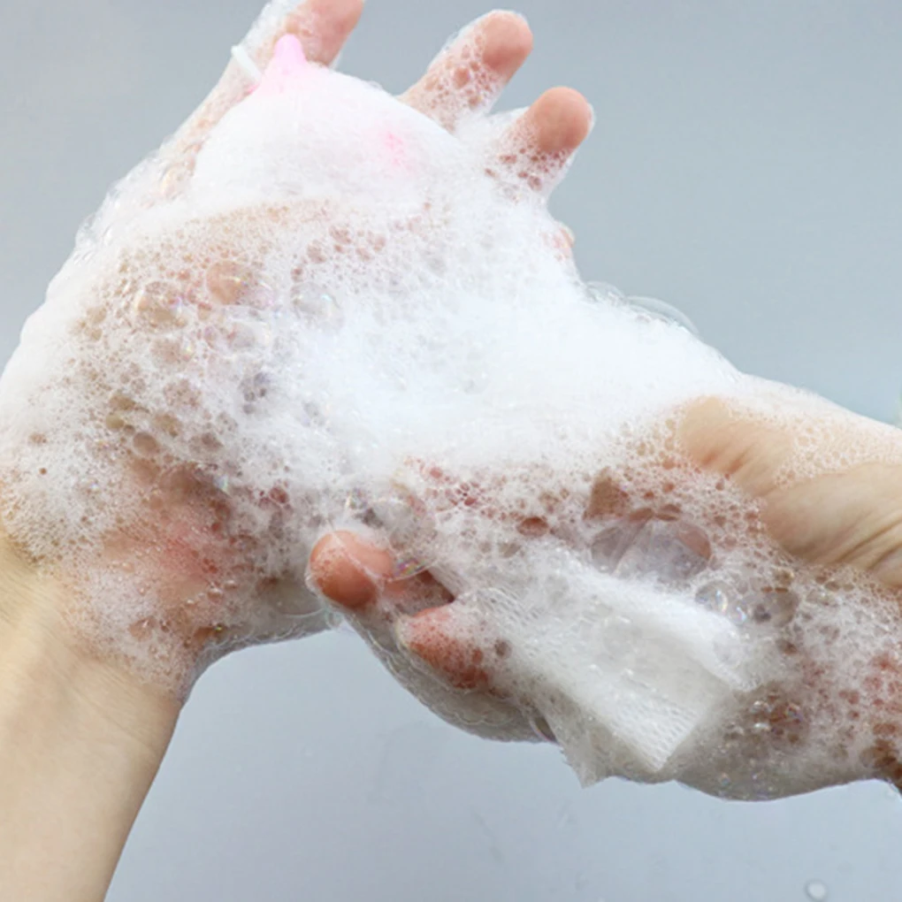 Facial Body Cleansing Soap Foaming Net Bubble Helper Mesh Cleanser Bath ...