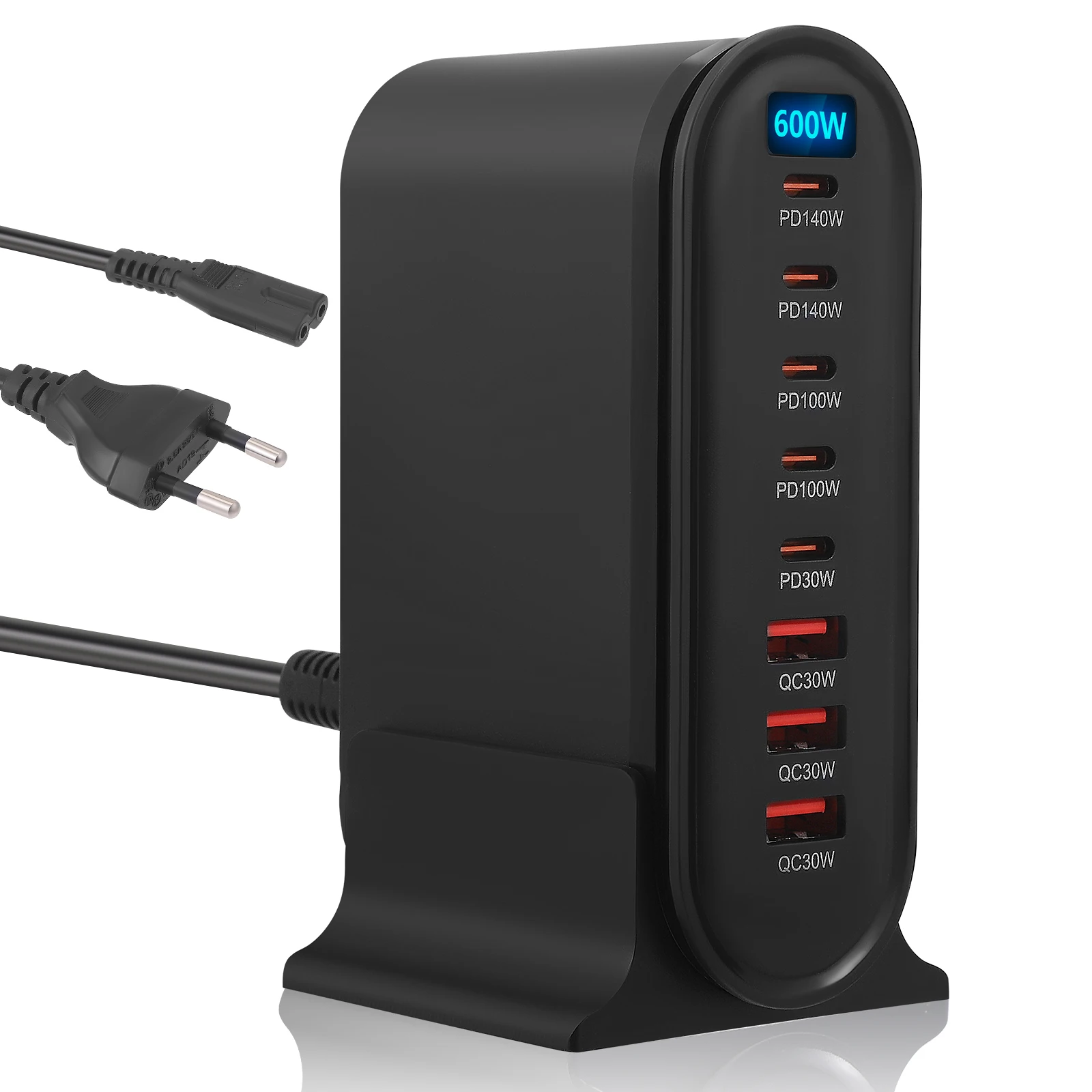 600W USB C Fast Charger, 8 Port GAN USB Charging Station Hub, Multi ...