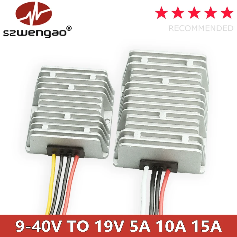 szwengao 9-40V 10V 12V 24V to 19V 5A 10A 15A DC DC Step-up Boost ...