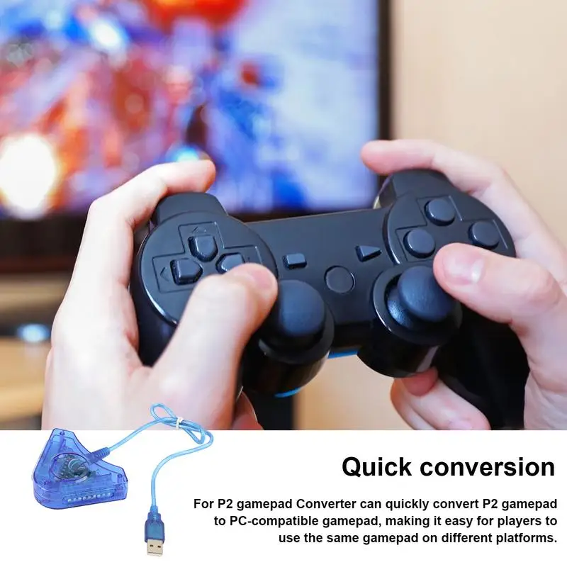 Blue-Triangle-USB-Controller-Gamepad-Adapter-Converter-Cable-For ...