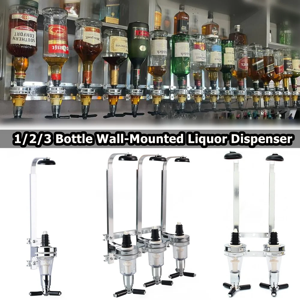 1-2-3-Bottle-Wall-Mounted-Liquor-Dispenser-Beer-Pourer-Wine-Rack-Bar ...