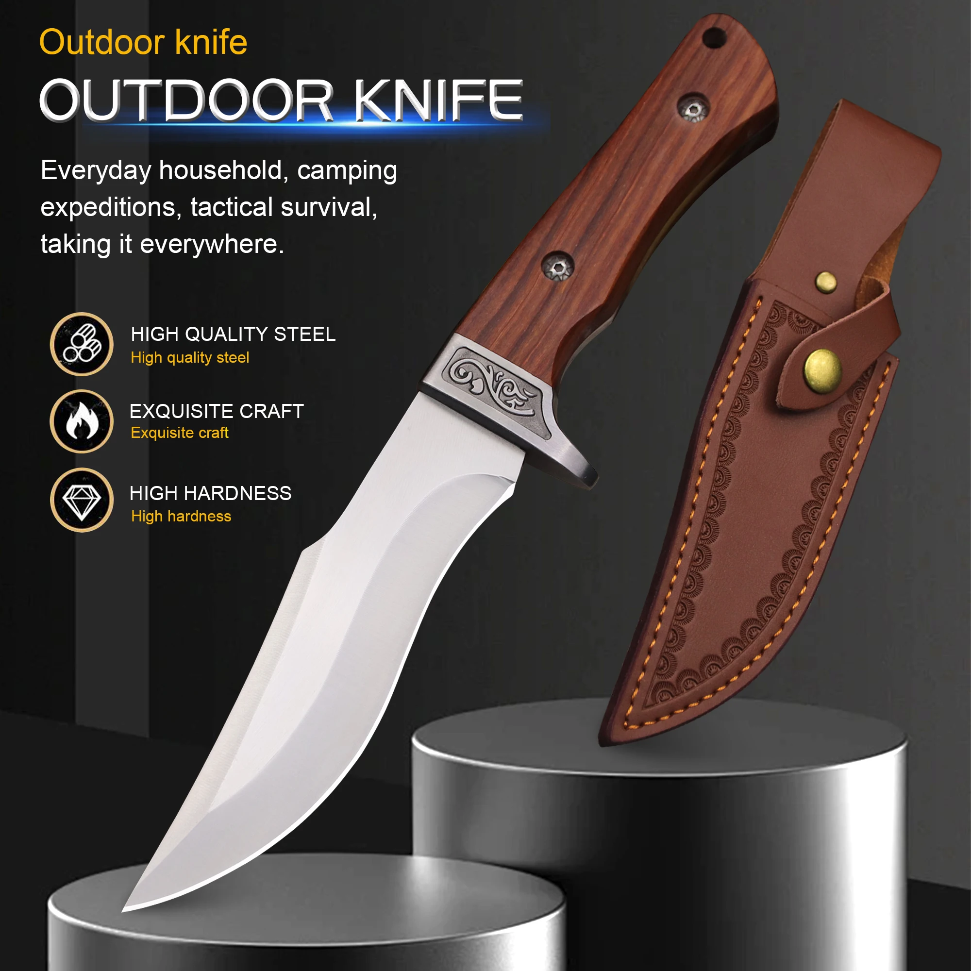 Outdoor-hunting-knife-high-hardness-small-straight-knife-wilderness ...