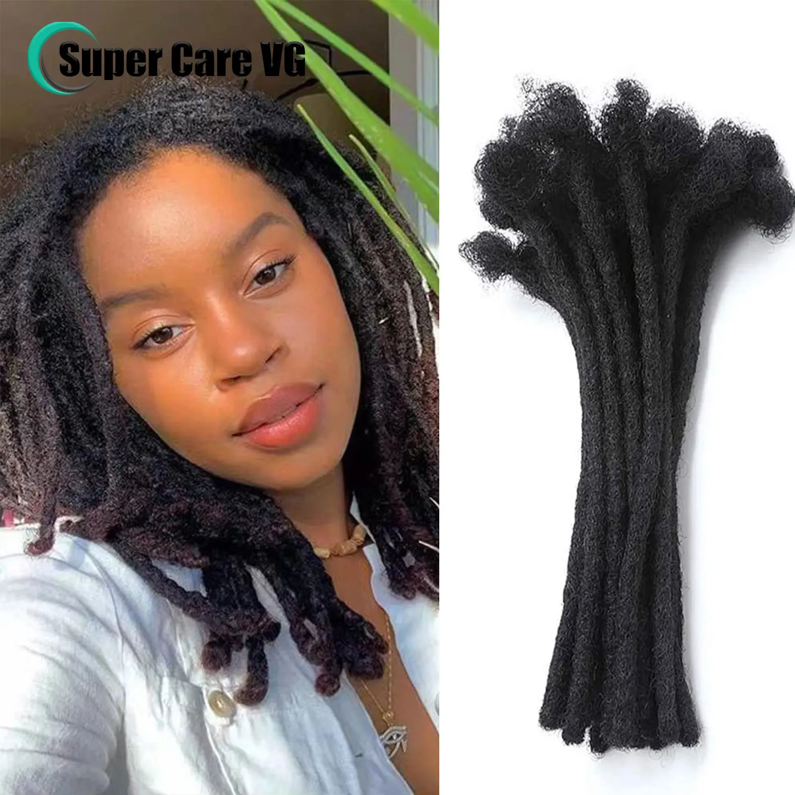 Handmade-Dreadlocks-Human-Hair-Extensions-For-Women-Afro-Kinky-Curly ...