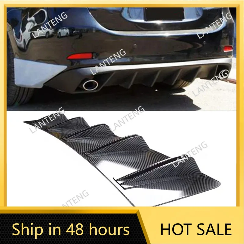Car Rear Diffuser Shark 10 Fins Bumper Wing Splitter Chin Spoiler Lip ...