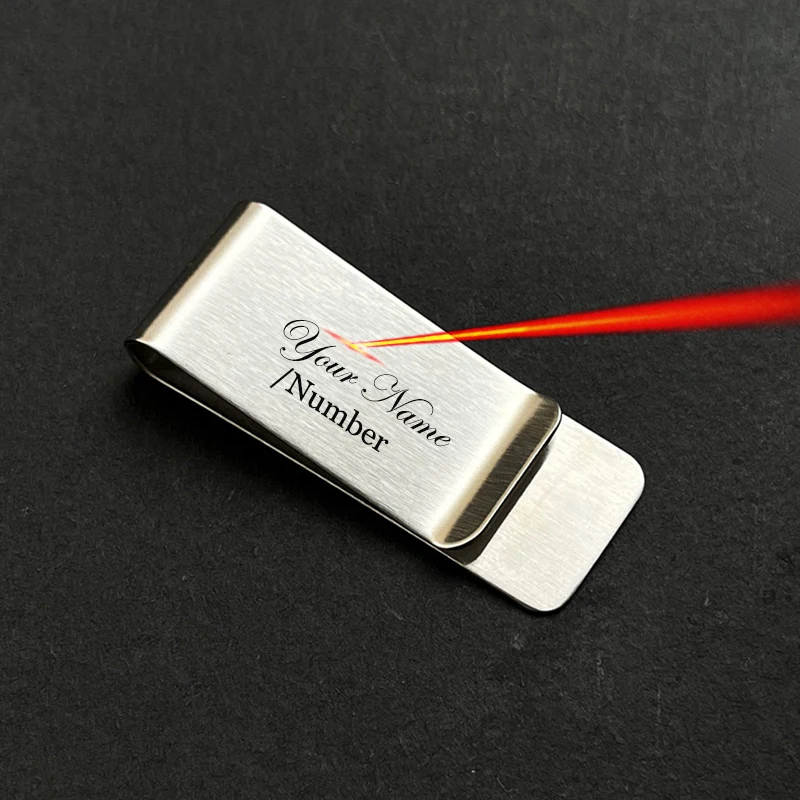 Stainless Steel Money Clip Laser Engraved Name Minimalist Hardware Card ...