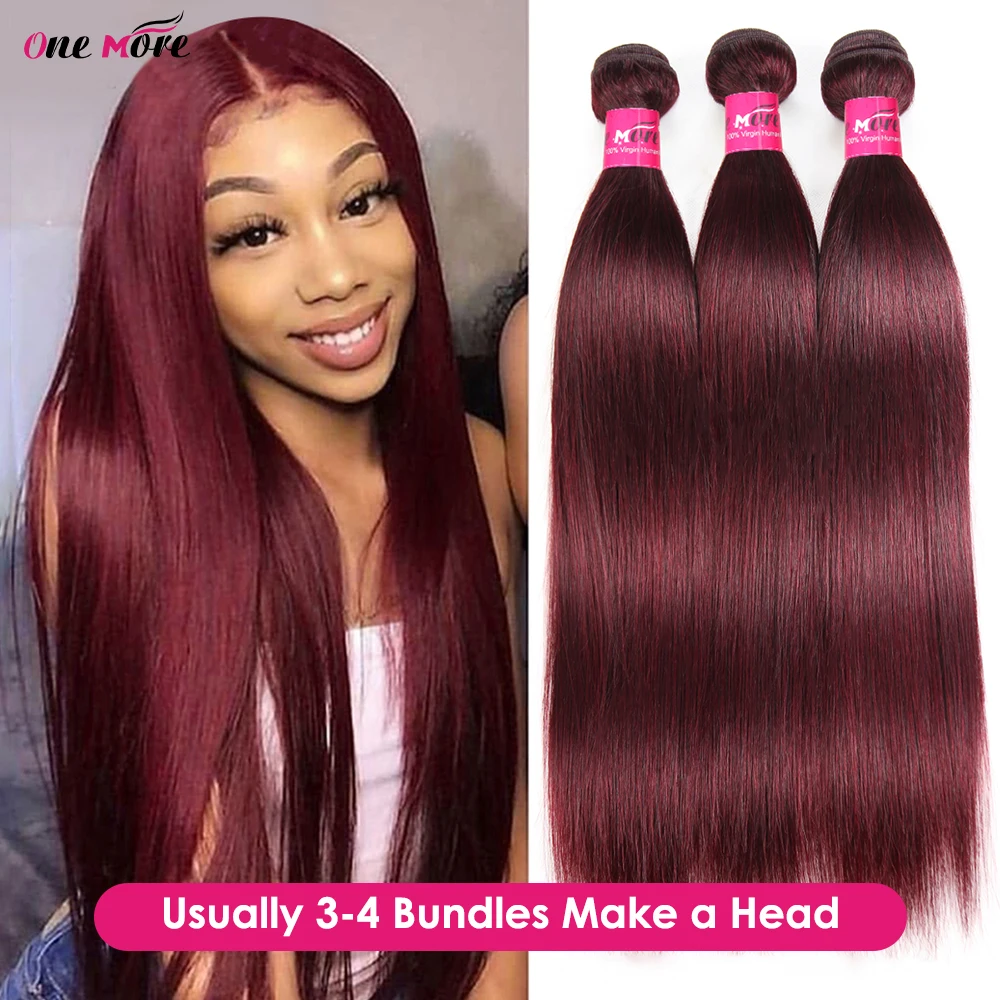 99J-Straight-Brazilian-Human-Hair-Bundles-Burgundy-Red-Straight-Hair ...