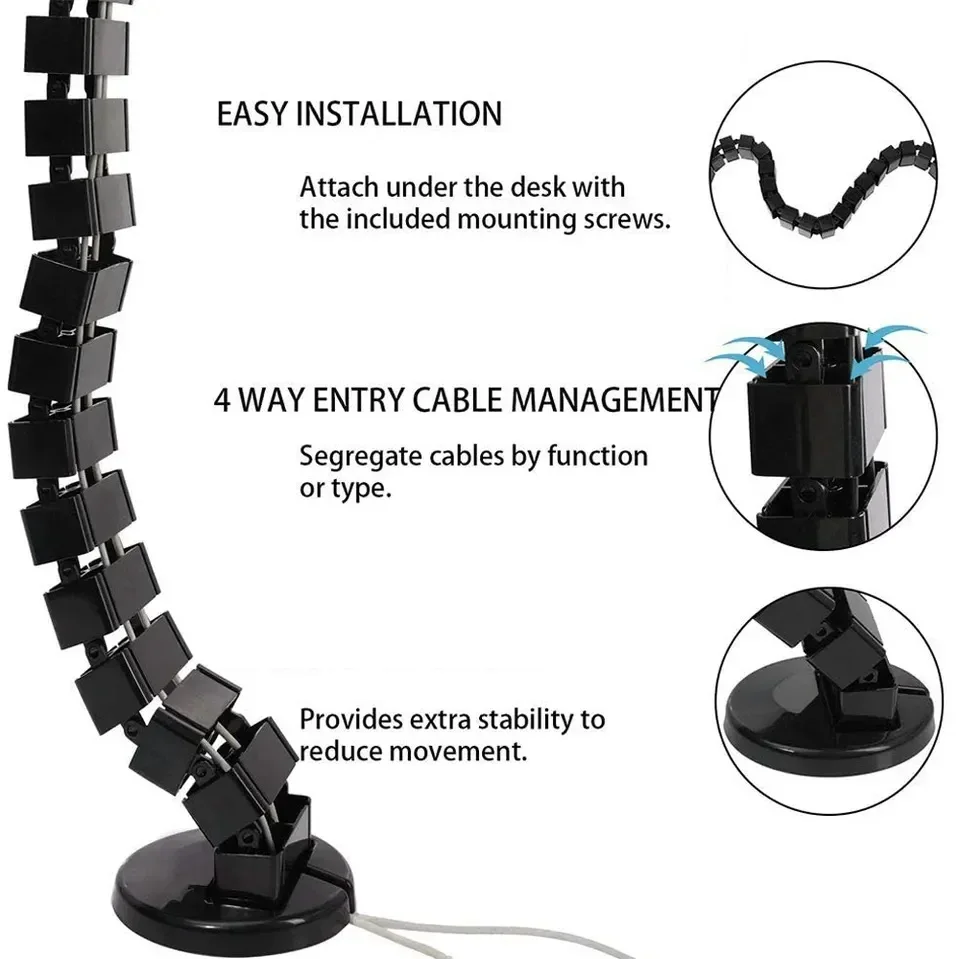 Sob-Desk-Cable-Tray-cobra-cabo-organizador-fio-Spool-Management ...