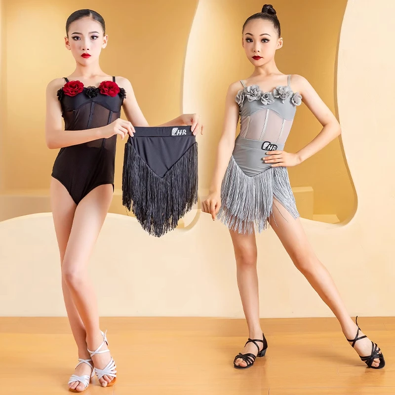 Latin Dance Training Costume Girl New Children's Performance Costume ...