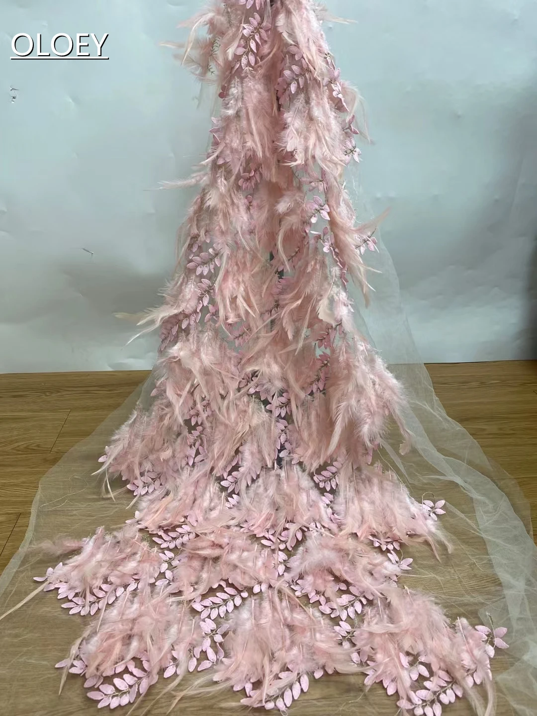 Feathers Wedding Sequins Fabric | African Wedding Feather Fabric ...