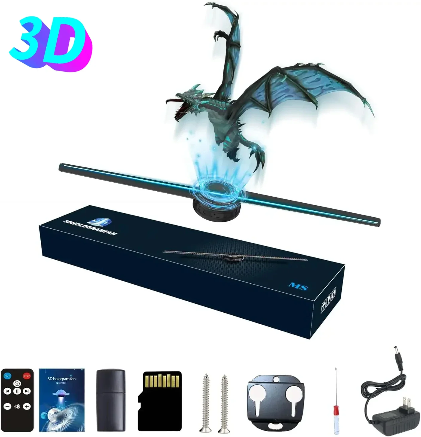 3D-Hologram-Fan-42CM-3D-Holographic-Projector-Advertising-Display-Light ...