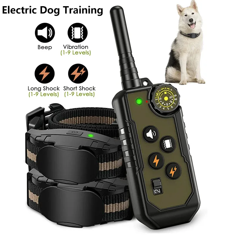 Electric Dog Training Collar Remote Control Waterproof Pet Dog Bark ...