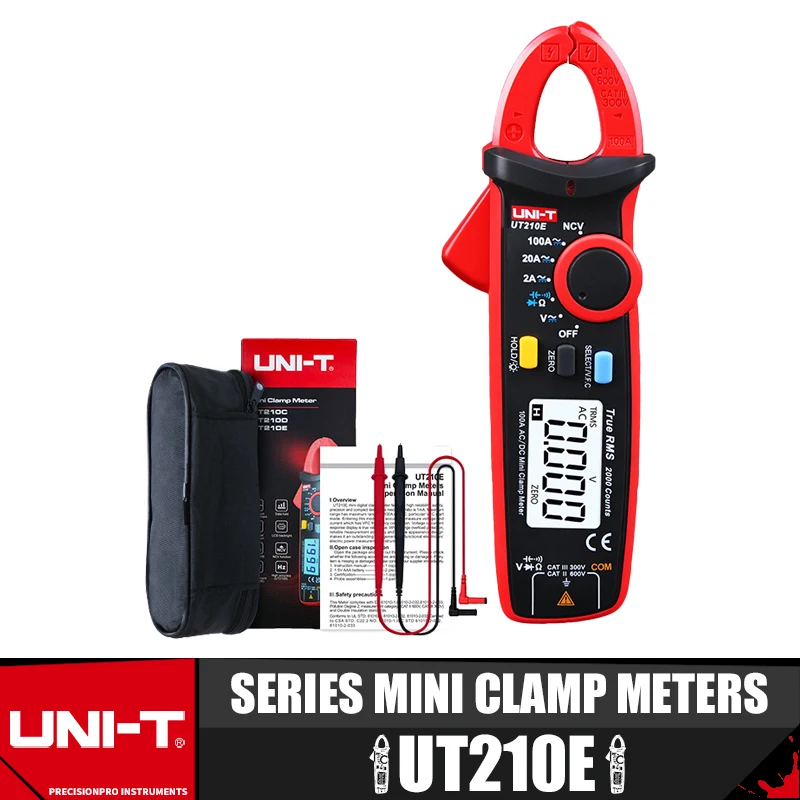 UNI T UT210E Series Mini Clamp Meters Digital AC DC Current True Pliers ...