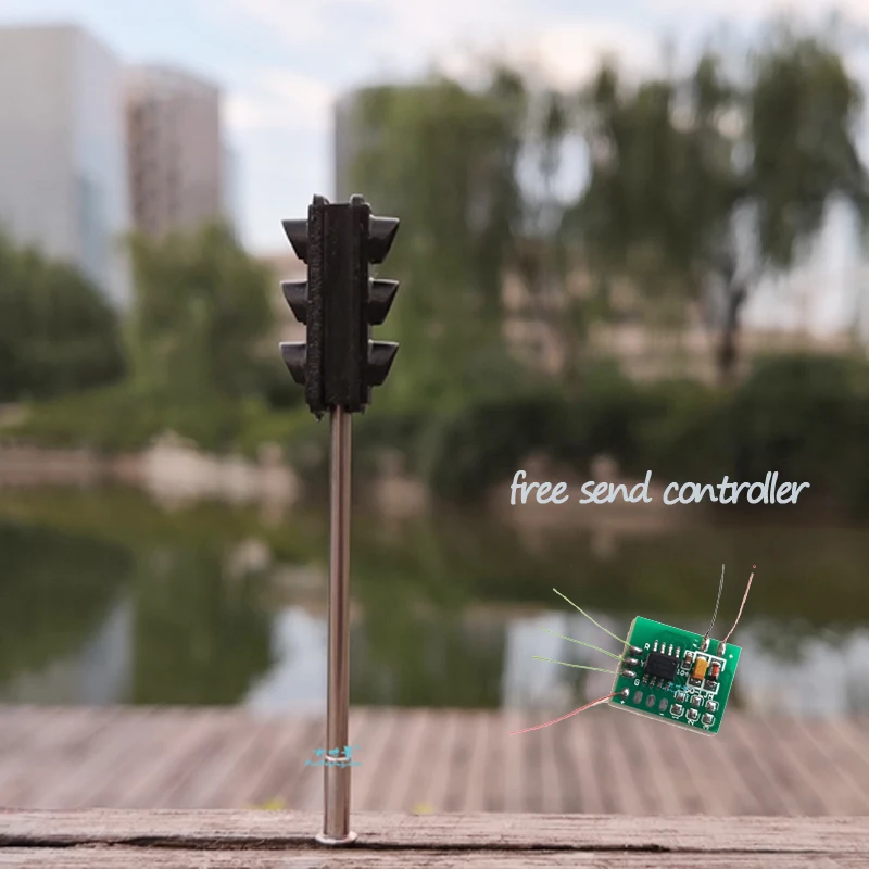 3pcs Ho Scale Model Traffic Lights/operating Pole Mount Overhead ...