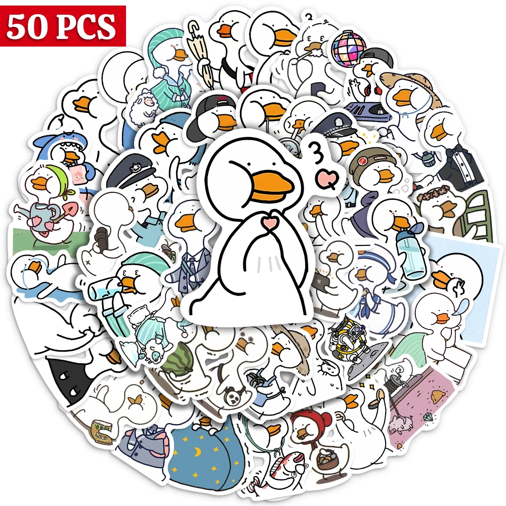 10-25-50Pcs-Kawaii-Cute-Cartoon-Duck-Stickers-DIY-Skateboard-Laptop ...