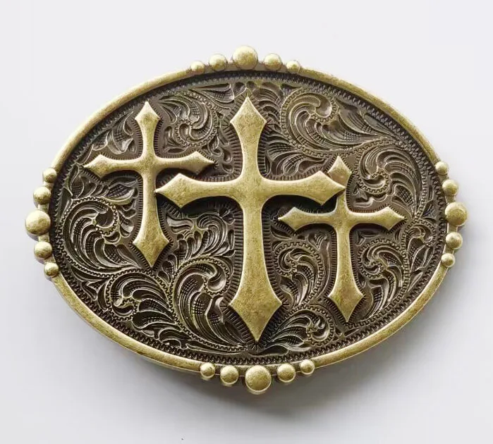 Cross Bronze Color Belt Buckles For Man Unisex Western Fashion Buckle ...