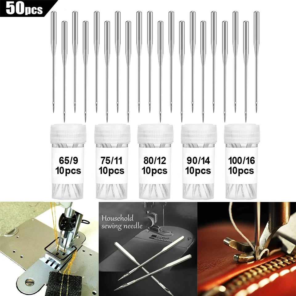 FENRRY-50Pcs-Sewing-Machine-Needle-and-5pcs-Needle-Box-Universal-for ...