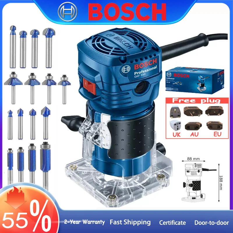 220V-550W-Electric-Trimmer-BOSCH-GKF550-Professional-Palm-Router ...