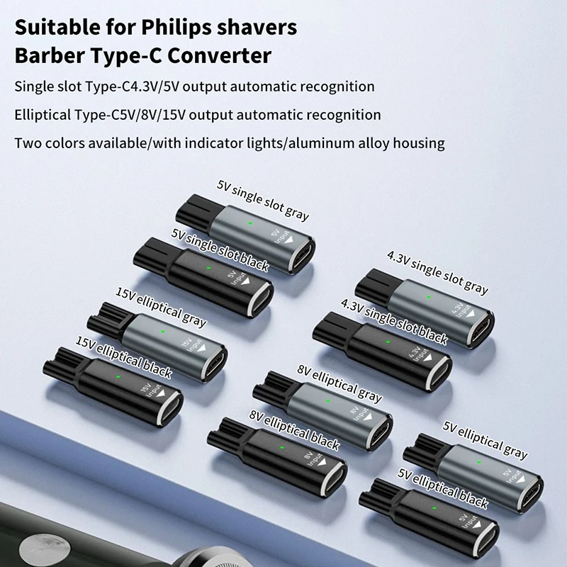 5V-4-3V-8V-15V-USB-C-Adapter-For-Shaver-Charging-Connector-Type-C-To ...