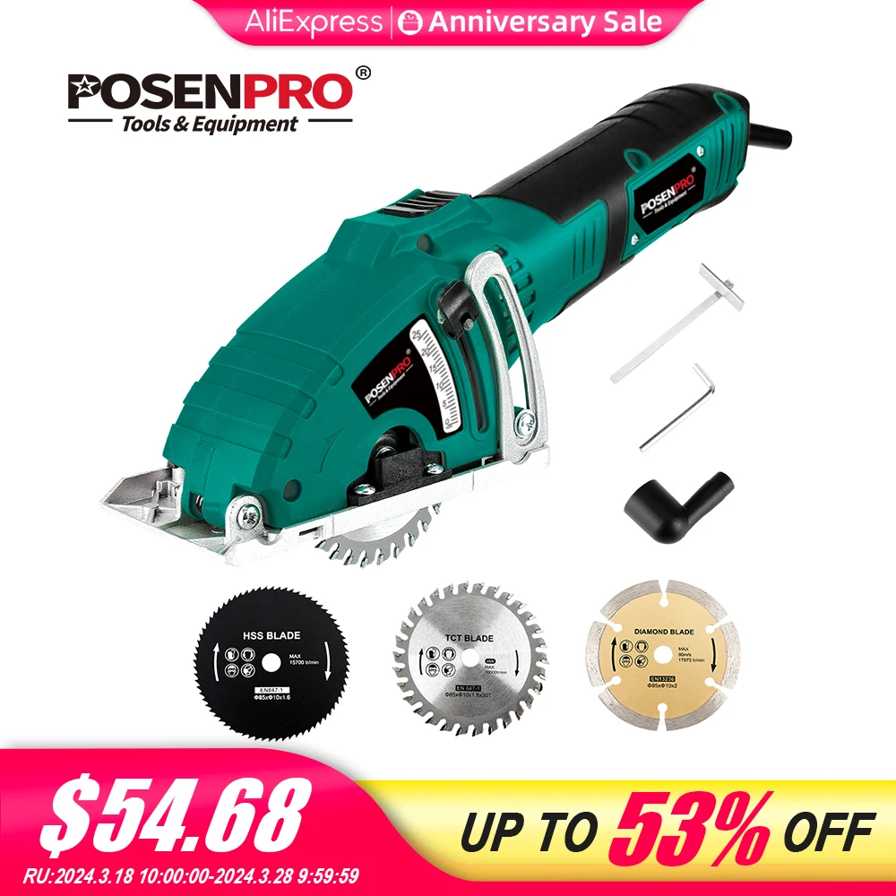 POSENPRO-Electric-Mini-Circular-Saw-700W-Hand-Tool-Cutting-Wood-Metal ...