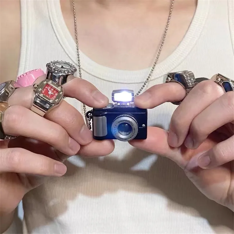 Fashion Flash Light Camera Necklace For Women Man Punk Long Chain ...