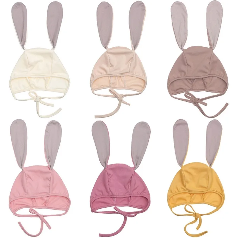 Cute Long Ear Rabbit Baby Hat Adjustable Newborn Bunny Bonnet Beanie ...