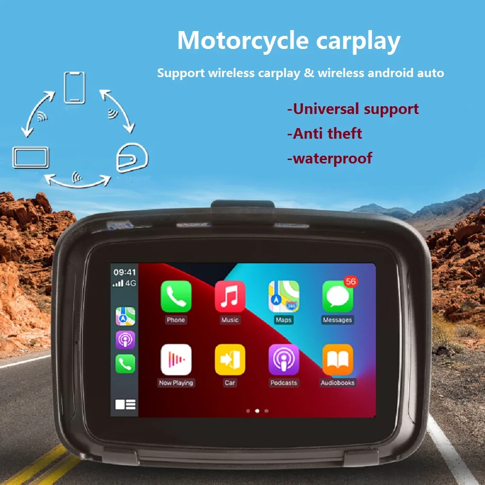 5inch-Motorcycle-Wireless-Carplay-Android-Auto-Portable-Motorbike ...