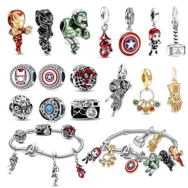 Authentic Set Of 2 New Pandora Marvel Avengers Charms Spiderman and ...