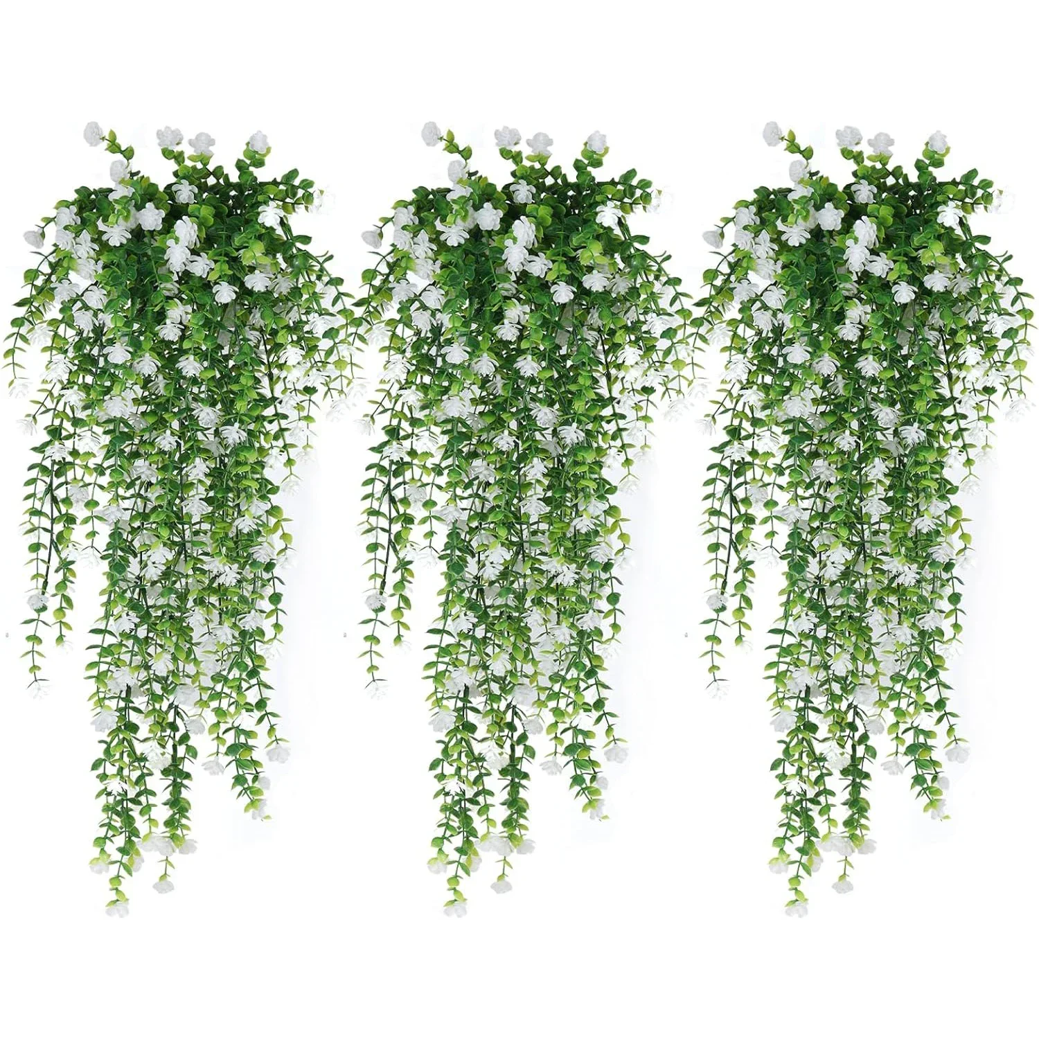 Artificial-Hanging-Plants-Flower-Faux-Drooping-Floral-Plants-Plastic ...