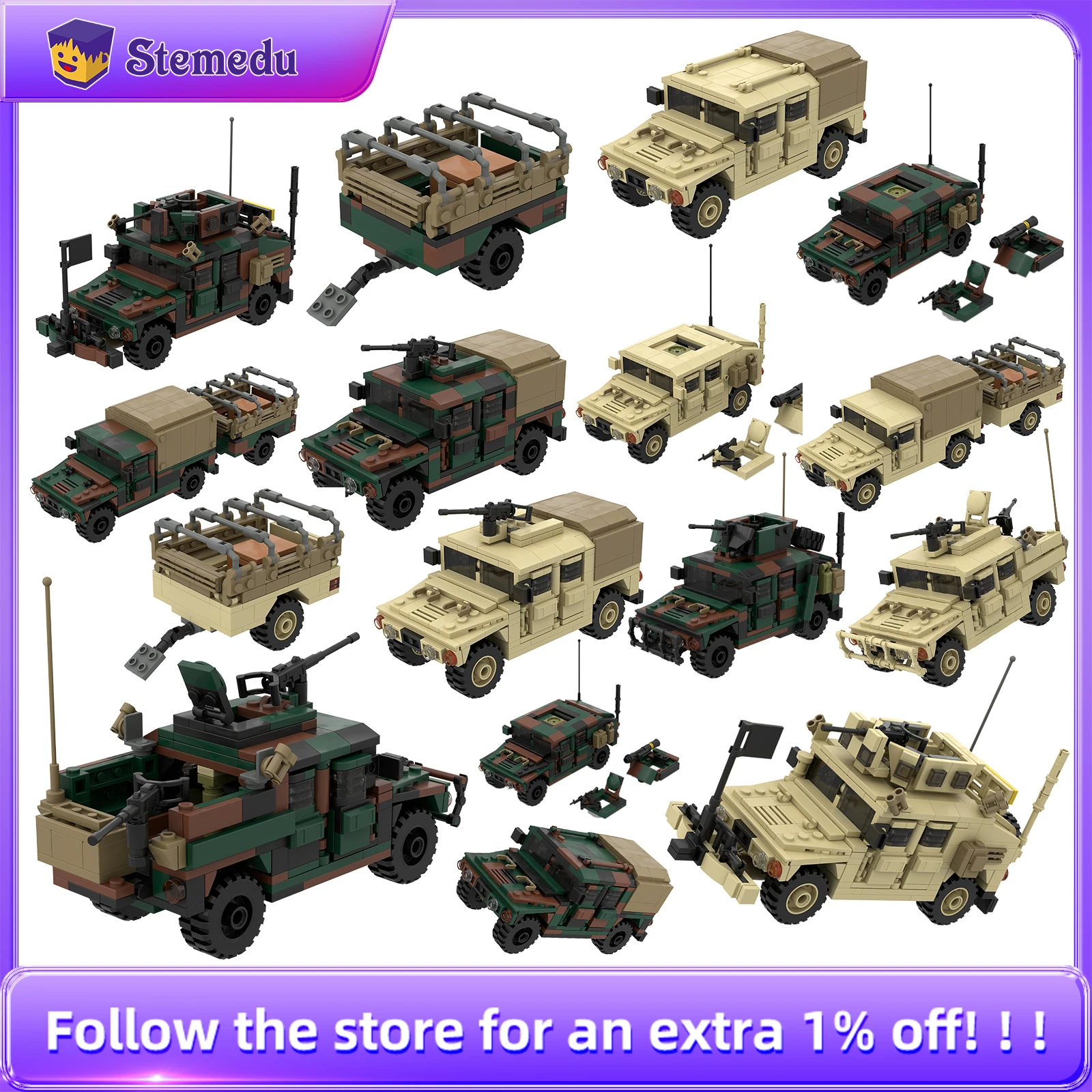 Military Series Armored Car Building Blocks Sets Assembly Bricks Army ...