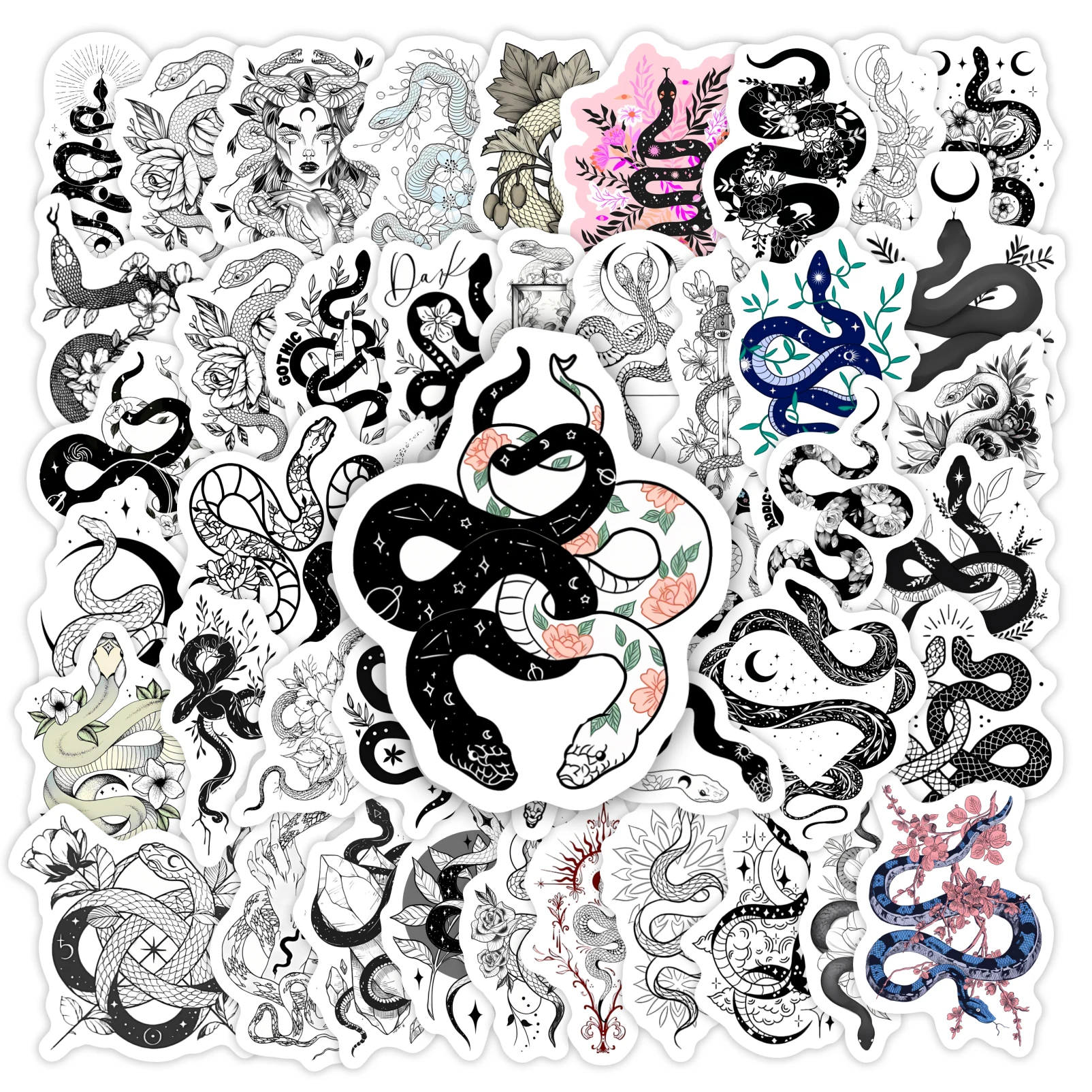 Aesthetic-Snakes-Pattern-Stickers-Tattoo-Art-DIY-Gift-Toy-Waterproof ...