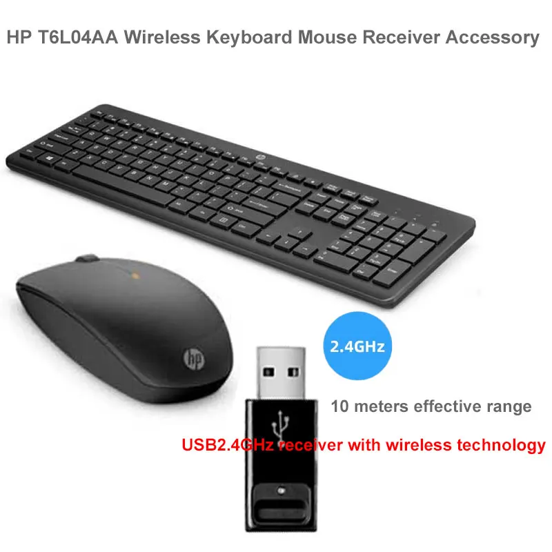 HP T6L04AA Wireless Keyboard Mouse Set with Adapter for Notebook ...
