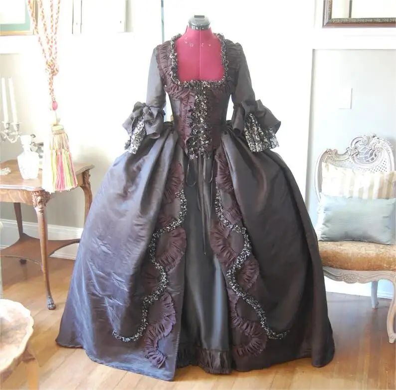 1770s-Rococo-Marie-Antoinette-Black-Gown-Dress-Queen-Princess-Royal ...
