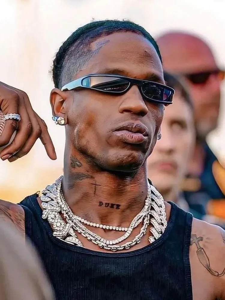 Travis Scott Style Narrow-Frame Sunglasses for Men, High-End, Cool ...