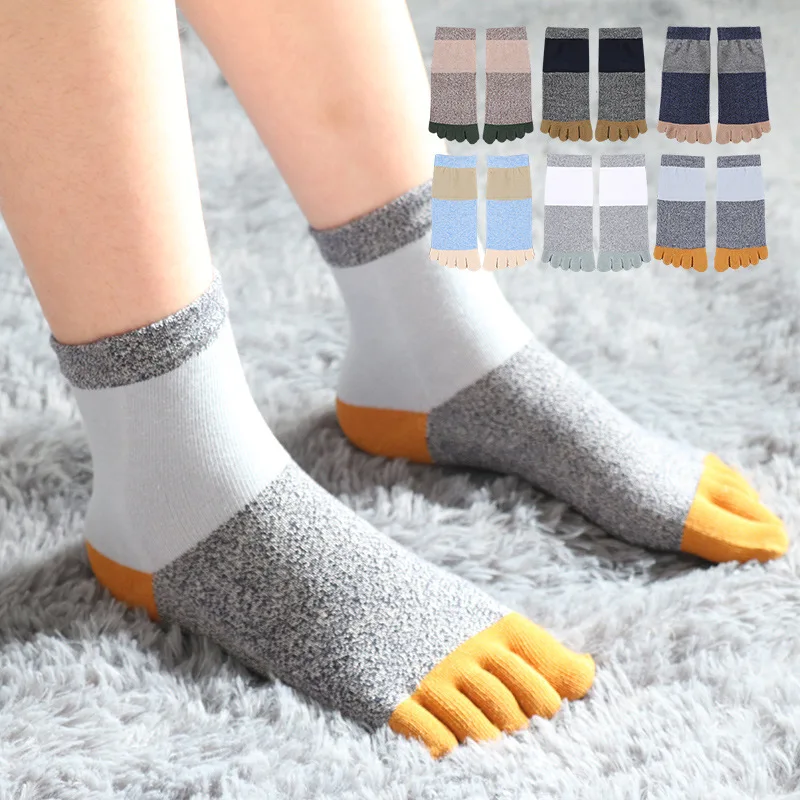 Retro Toe Socks for Men Women Harajuku Vintage Cotton Five Fingers ...
