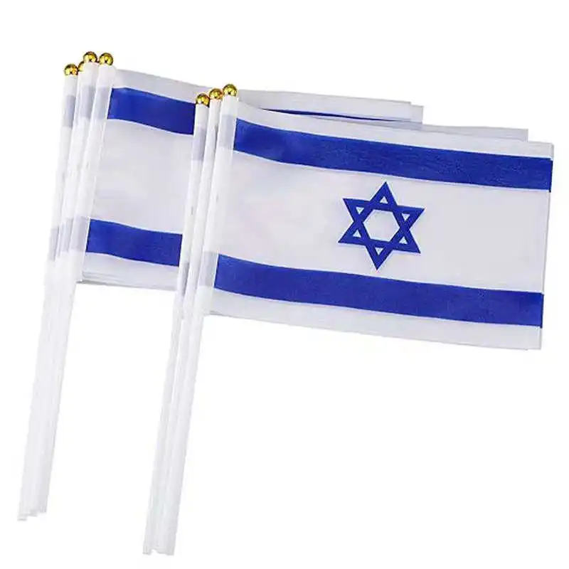 10PCS Mini Israel Flag Small Stick Israeli Flags With Plastic Flagpoles ...