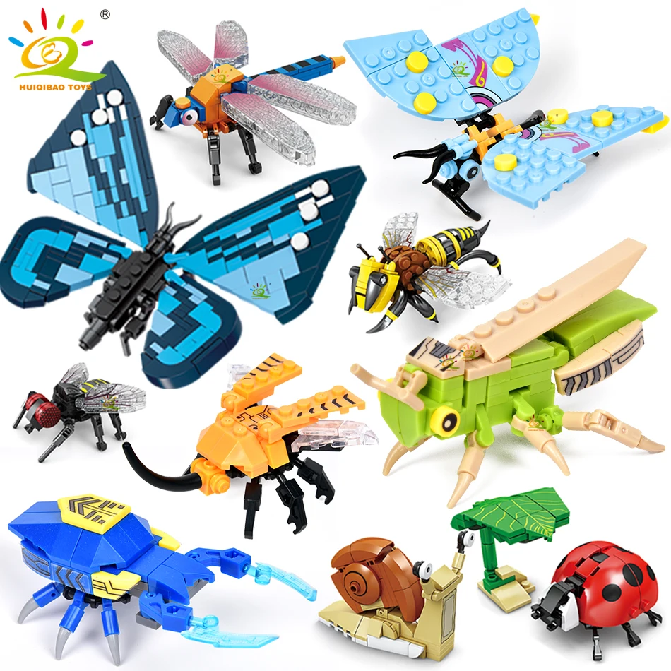 HUIQIBAO-Moc-Insect-Model-Building-Blocks-Fly-Bee-City-Construction ...