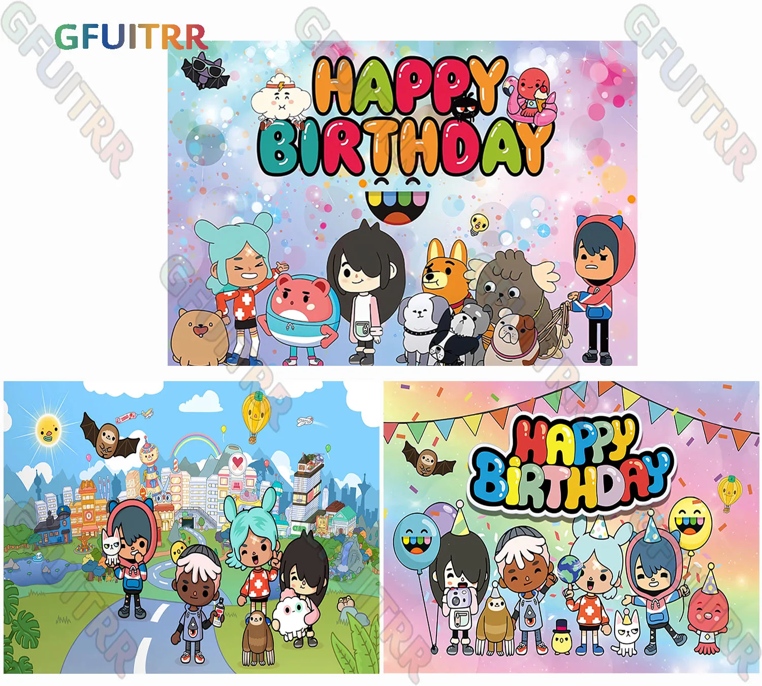 GFUITRR-Toca-Life-World-Backdrop-Kids-1st-Birthday-Background-Color ...