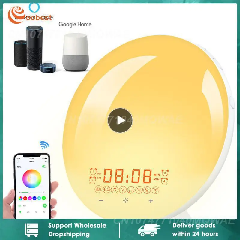 Smart-WIFI-Night-Light-Digital-Wake-Up-Light-Workday-Alarm-Clock ...