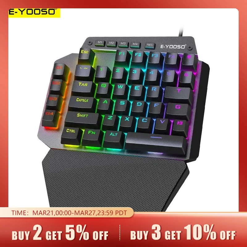 E-YOOSO-K700-RGB-One-handed-Mechanical-Gaming-Wired-Keyboard-Red-Switch ...
