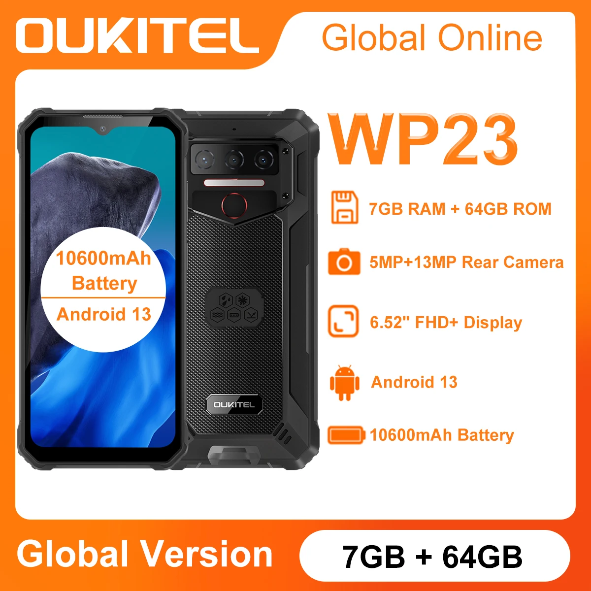 OUKITEL-tel-fono-inteligente-WP23-resistente-pantalla-HD-de-6-52 ...