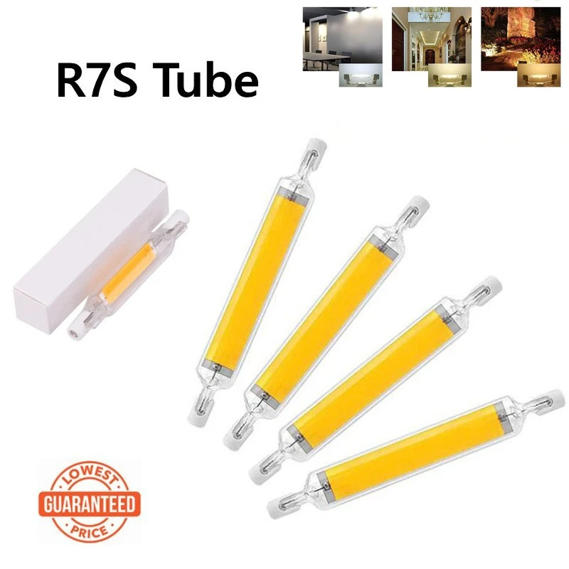 LED R7S COB Glass Tube 78mm 118mm J78 J118 High Power COB Light Bulb ...