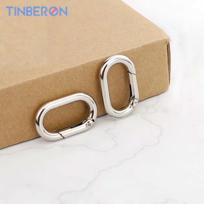 Tinberon Spring Oval Open Ring Buckles Clips Hooks Openable Keyring ...