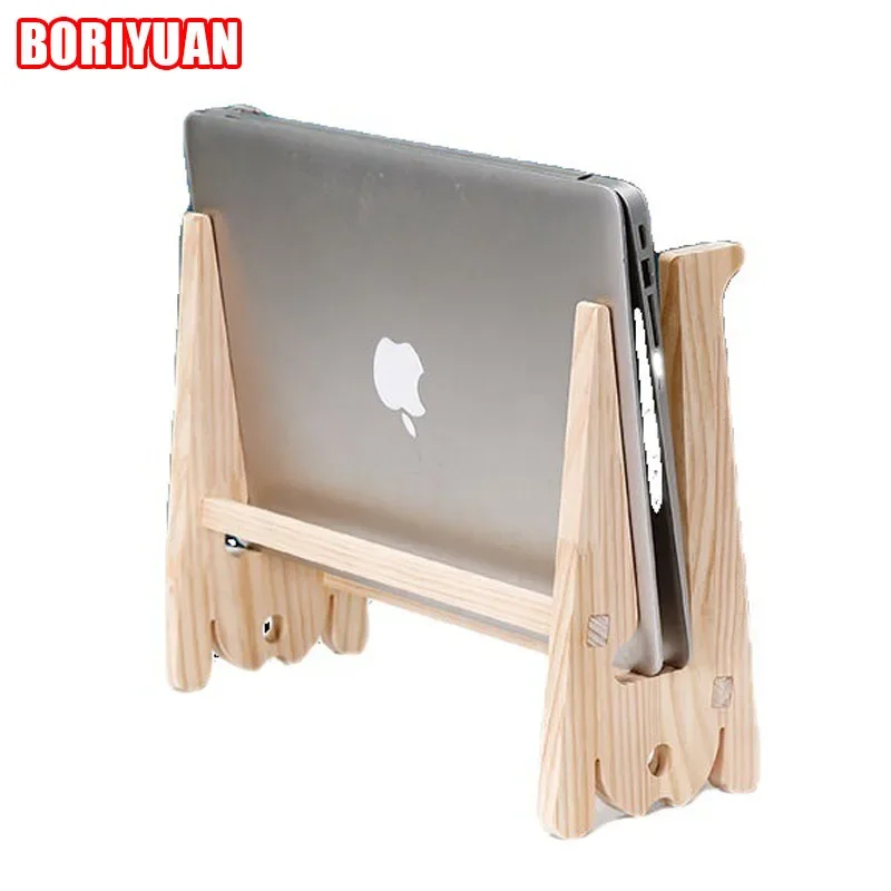 Solid-Wood-Laptop-Stand-Vertical-Frame-Cushion-Height-Bracket-Cooling ...
