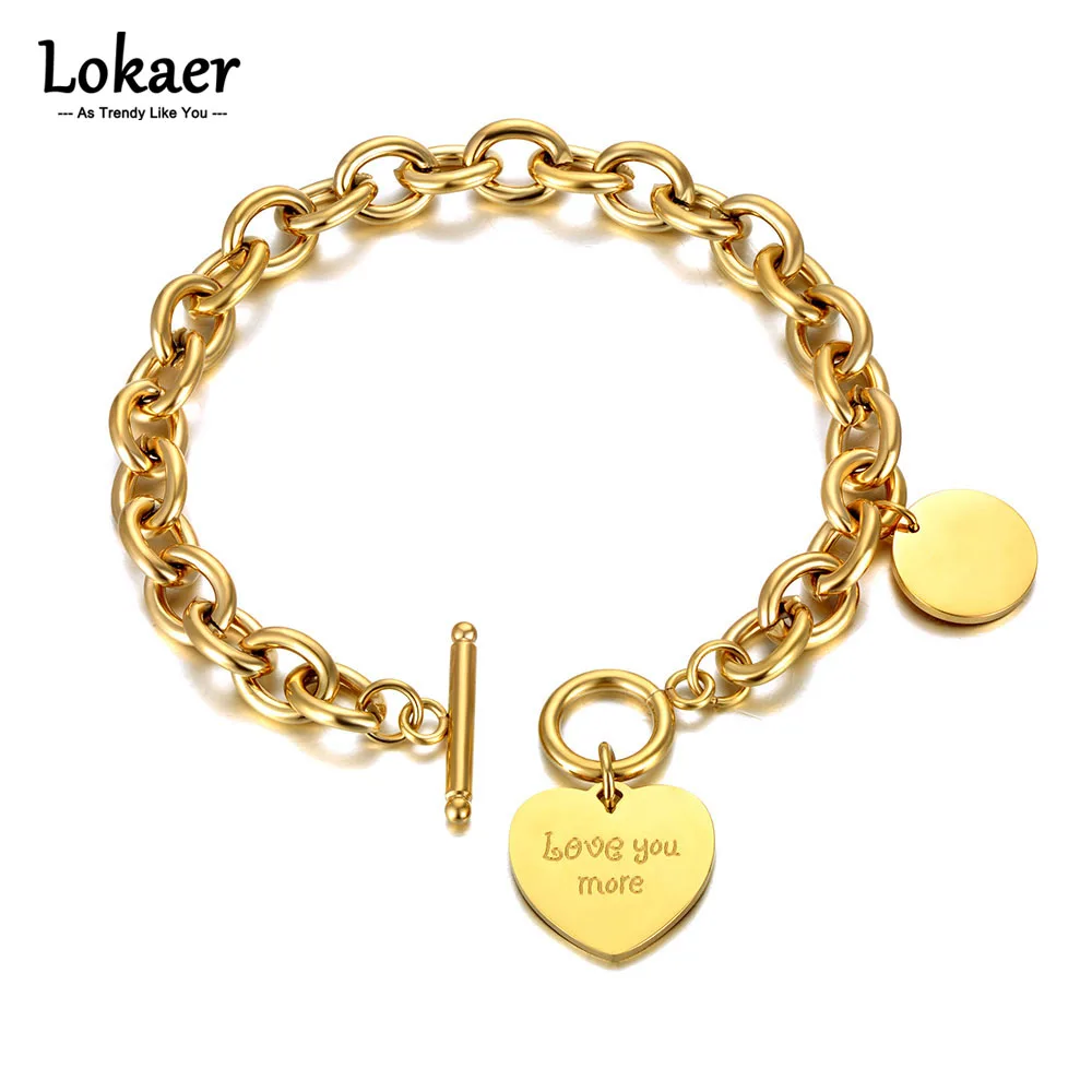 Lokaer-Trendy-Titanium-Stainless-Steel-Love-You-More-Heart-Charm ...