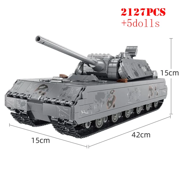Dünya savaşı II alman fare tankı Panzerkampfwagen VIII Maus modeli yapı ...