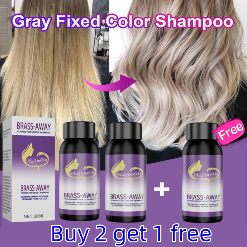 Color-Fixing-Hair-Dye-Shampoo-to-Cover-Gray-Hair-Fade-Yellow-After ...