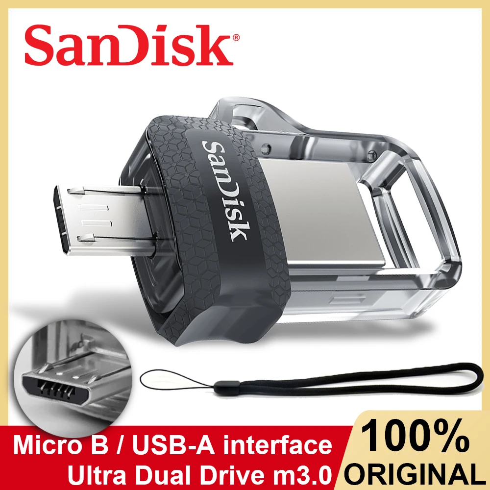 SanDisk OTG Flash Drive USB 3.0 Dual Mini Pen Drives 32G 64G 128G 256G PenDrives for PC and ...